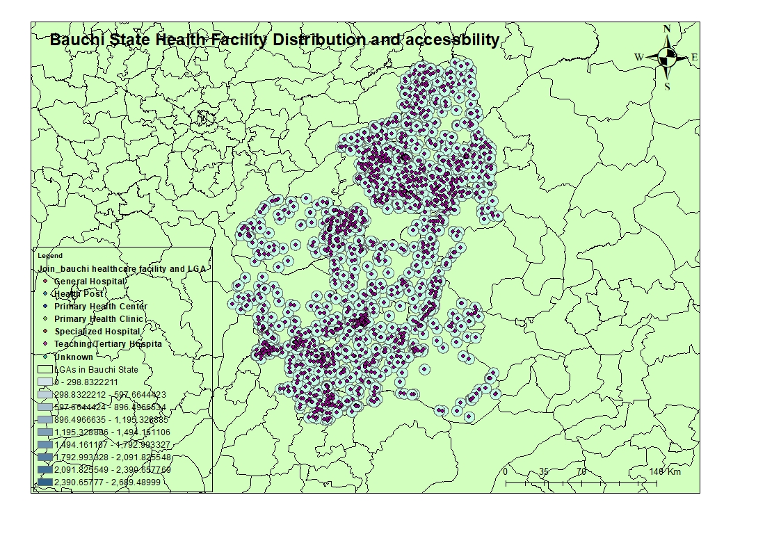 Bauchi Health Facility Distribution | Spatialnode